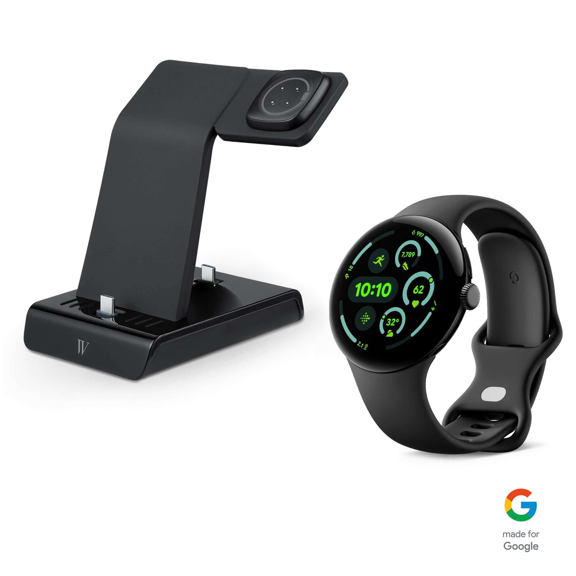 Wasserstein 3-in-1 Charging Station + Google Pixel Watch 3 WiFi (Black ...